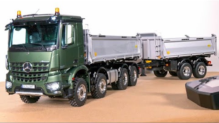 GREAT RC TRUCK AROCS 8X8 SCALEART UNBOXING, FIRST TEST!! HYDRAULIC ...