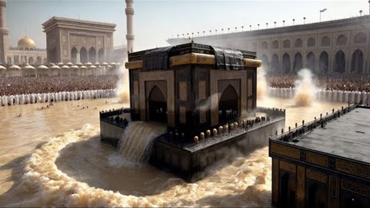 Definitely the most rain in history caught on camera in Kaaba