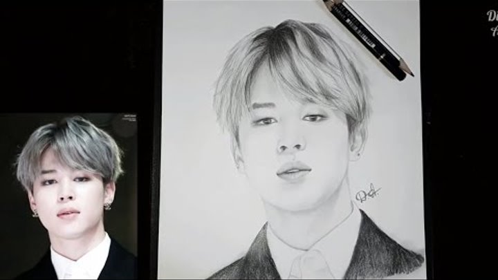 Realistic drawing BTS, Jimin. Как нарисовать Чимина. BTS, Jimin rasm ...