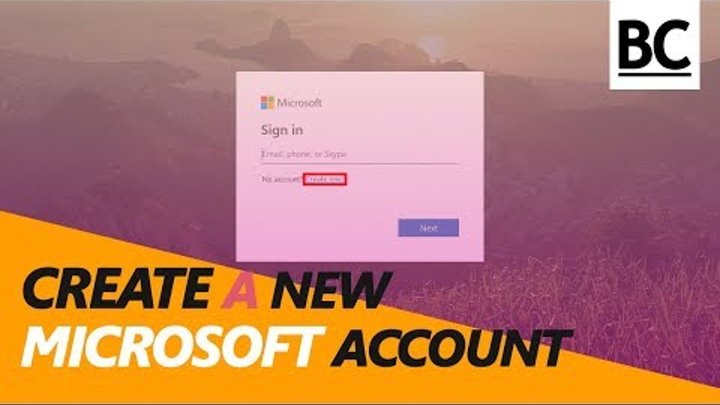 How to create a Microsoft account For Free