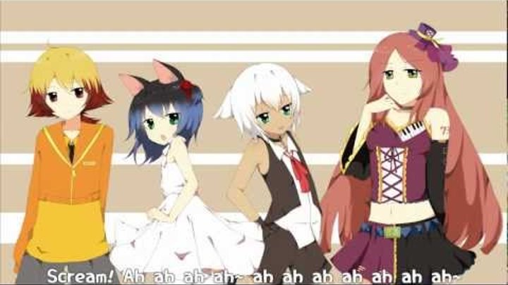 【UTAU合唱4人】 2NE1 Scream 【Bou・Yami・Ham・Ritsu】