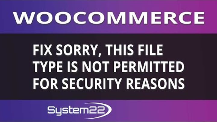 Woocommerce Fix Sorry, this file type is not permitted for security reasons