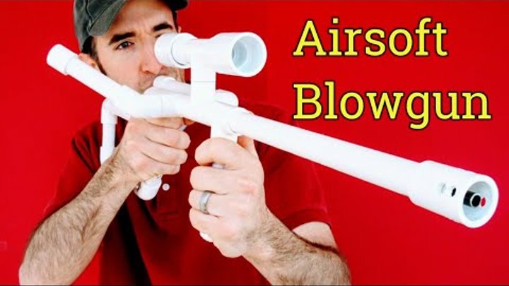 Airsoft Machine Gun Sniper Rifle DIY PVC Homemade Blowgun