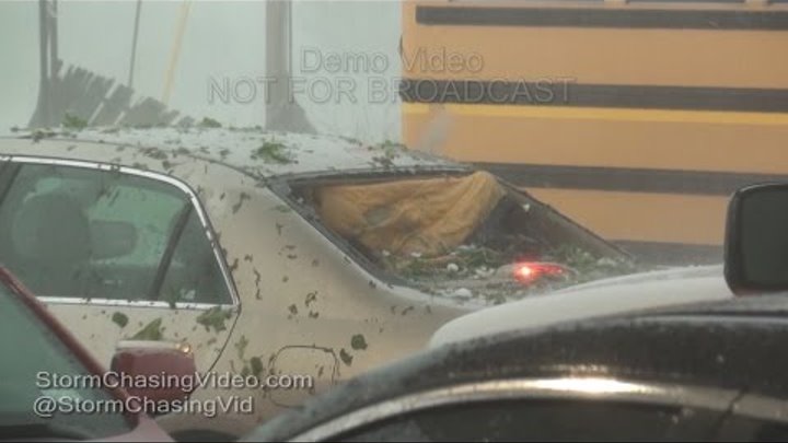 Bowie, TX Massive Three Inch Hail Storm - 4/11/2016