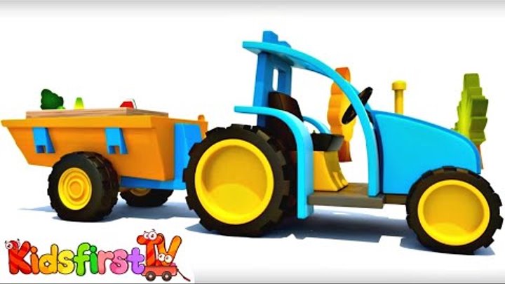 Car cartoons & educational videos. Learn fruits with tractor cartoon ...