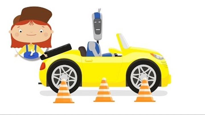 Car cartoon. Doctor McWheelie and Parktronic. Educational cartoon for kids.