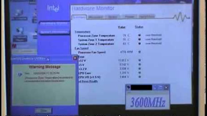 Видеоролик, показывающий троттлинг процессора Pentium 4 560