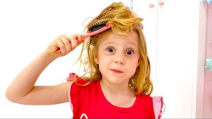 Nastya requires dad to pretend to play dress up