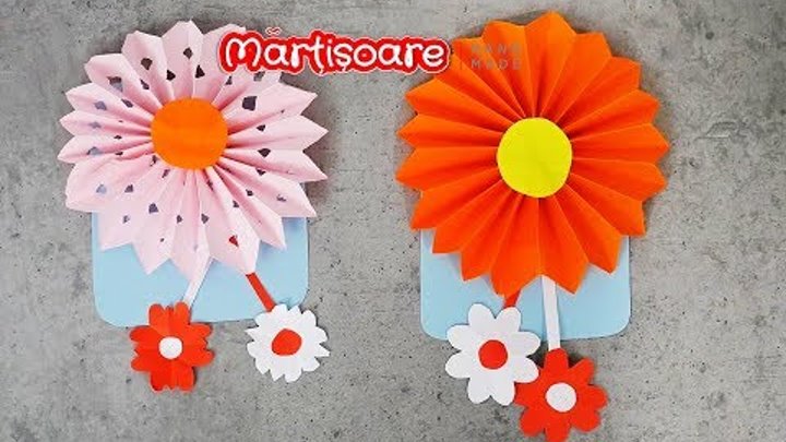 Martisor traditional din hirtie!Floari din hirtie!Simplu si frumos!