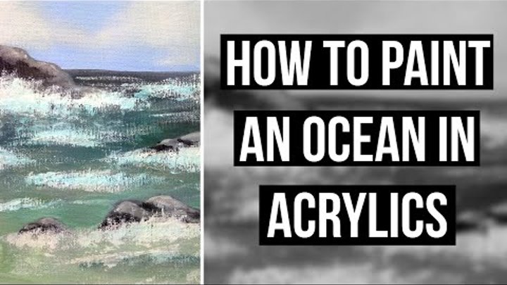 [EASY] HOW TO PAINT AN OCEAN WITH ACRYLICS | DIY SEASCAPE PAINTING TUTORIAL