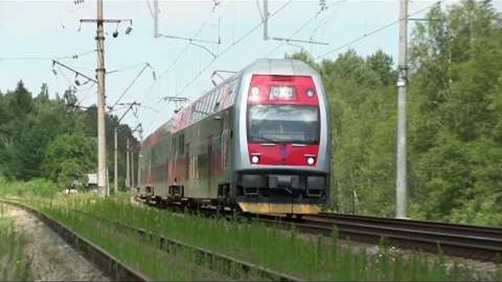 Электропоезд ЕЙ575-012 на о.п. Каугонис / EJ575-012 EMU at Kaugonys stop